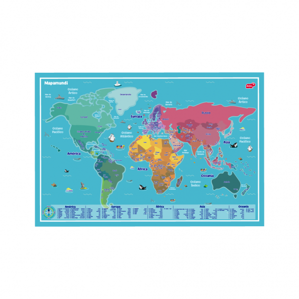 LÁMINA DE CONTINENTES | Polillita Material Didáctico
