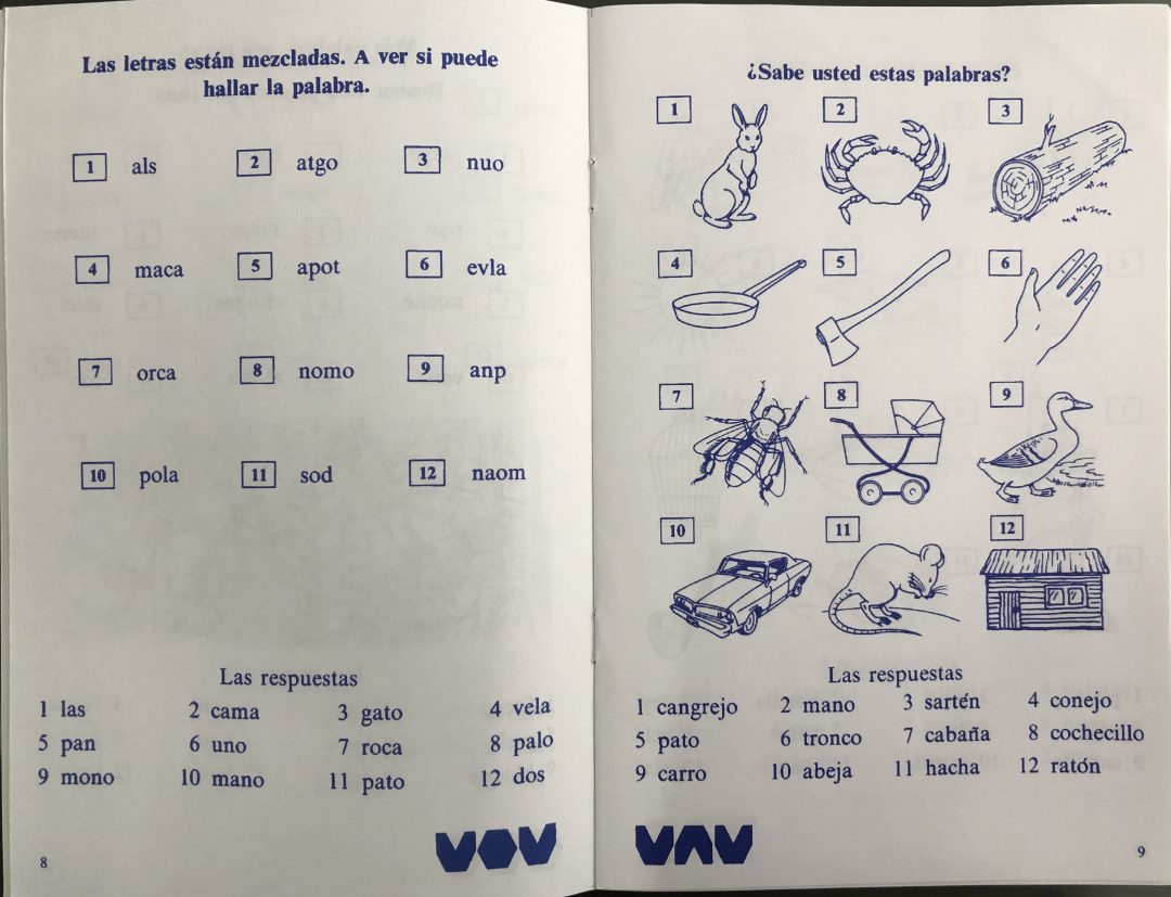 Libro de vocabulario 1 | Polillita Material Didáctico