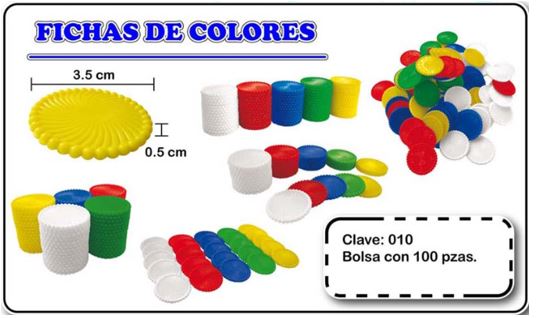 FICHAS DE COLORES (010) | Polillita Material Didáctico