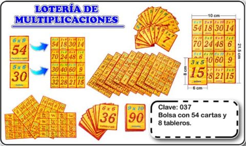 LOTERIA DE MULTIPLICACION (037) | Polillita Material Didáctico