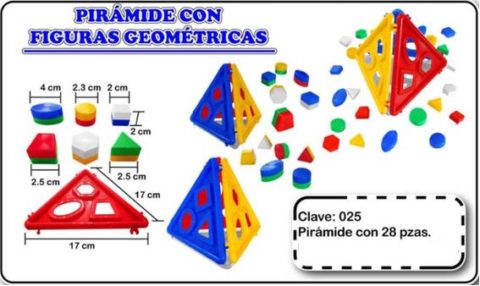 PIRÁMIDE CON FIGURAS GEOMÉTRICAS (025) | Polillita Material Didáctico