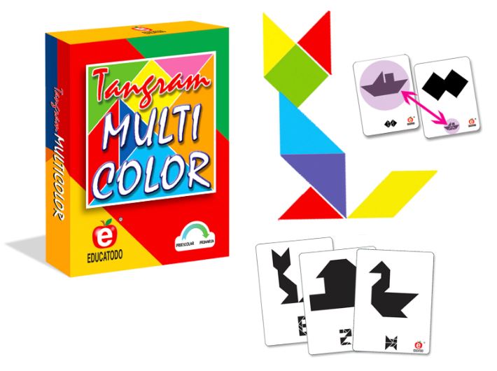 TANGRAM MULTICOLOR M-2101 | Polillita Material Didáctico