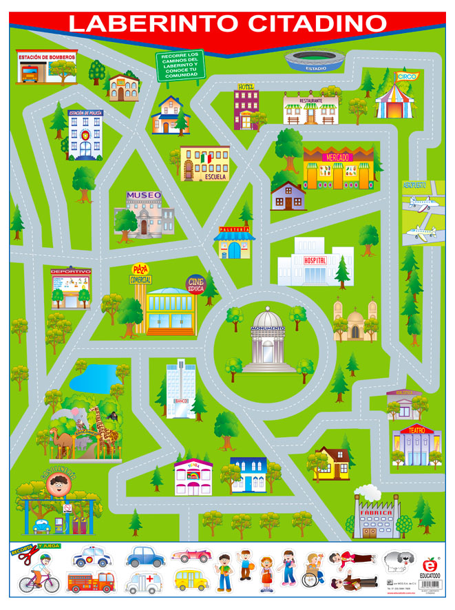 Póster Laberinto Citadino | Polillita Material Didáctico